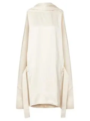 TOTEME Cocoon Deconstructed Satin Minidress - Beige