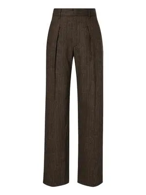 Isabel Marant Lisetta Chalk Stripe Wide-leg Suit Pants - Brown