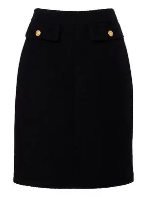 Chloé Wool-blend Bouclé Midi Skirt - Black