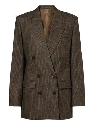 Isabel Marant Jevima Chalk Stripe Suit Jacket - Brown