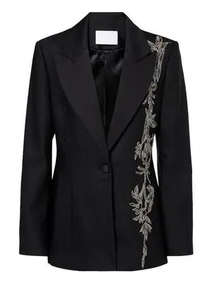 Costarellos Lesia Embellished Wool-blend Blazer - Black