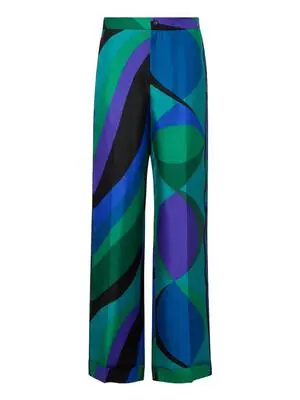 Emilio Pucci Printed Wide-leg Silk Pants - Multicoloured