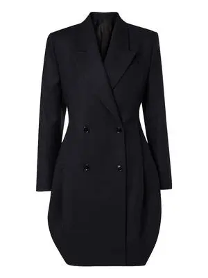 Alaïa Double-breasted Cotton Blazer Dress - Blue