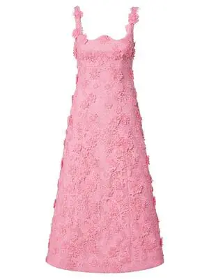 LEO LIN Odette Floral Lace Midi Dress - Pink