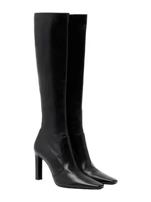 Saint Laurent Françoise 95 Leather Knee-high Boots - Black