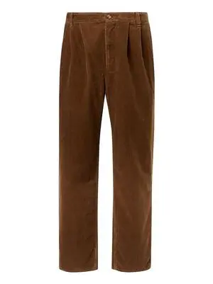 Saint Laurent Cotton Corduroy Wide-leg Pants - Brown