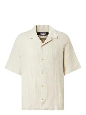 Jacquemus Fonccio Jacquard Bowling Shirt - Beige