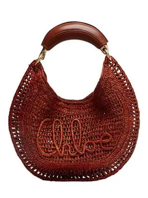 Chloé X Made For A Summer Small Raffia Shoulder Bag - Brown