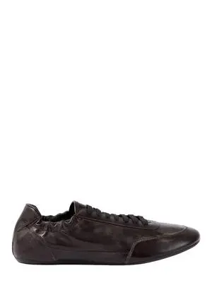 Prada Collapse Leather Sneakers - Brown