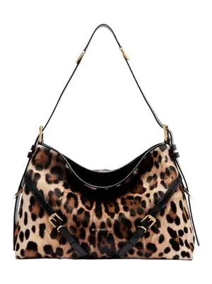 Givenchy Voyou Medium Leopard-Print Shoulder Bag Multicoloured