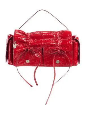 Acne Studios Multipocket Crinkle Patent Leather Top Handle Bag - Red