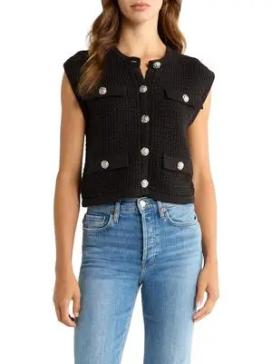 BLANKNYC Button Sleeveless Sweater Vest