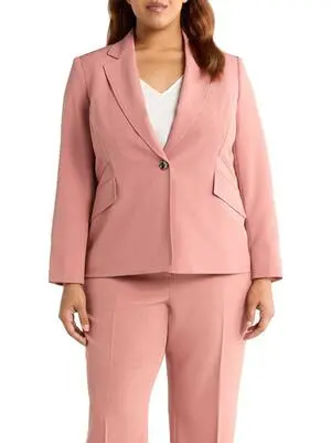 KASPER Single-button Blazer - Tearose