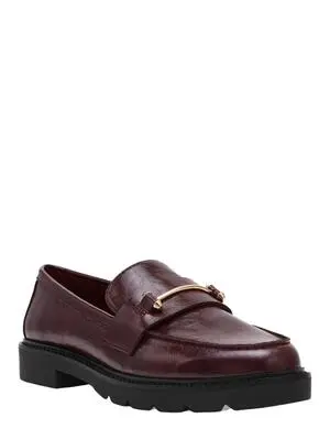 Anne Klein Emme Bit Loafer Wine Crinkle