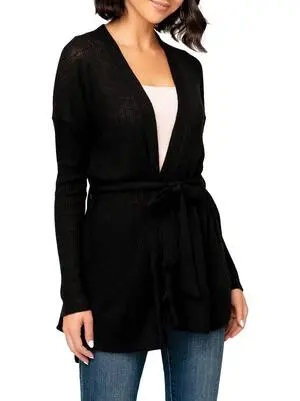 GIBSONLOOK Belted Convertible Cardigan - Black
