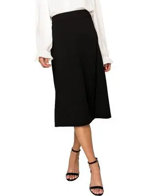 GIBSONLOOK Buckle Belted Midi Skirt - Black