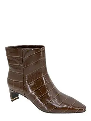 KENNETH COLE Miranda Pointed Toe Boots Chocolate Croco