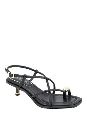 KENNETH COLE Gatlyn Ankle Strap Kitten Heel Sandal - Black