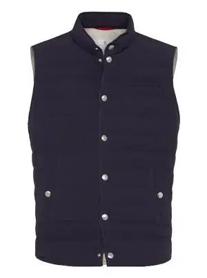 Brunello Cucinelli Lightweight Down Vest - Navy Blue