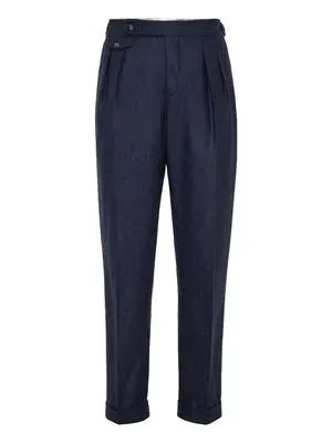 Brunello Cucinelli Tailor Fit Flannel Trousers - Night