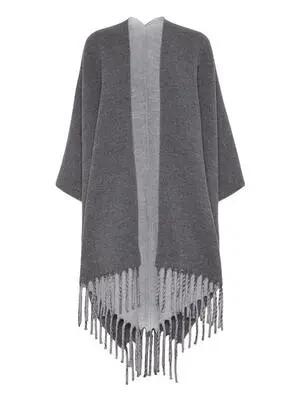 Brunello Cucinelli Double Knit Poncho - Medium Grey