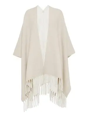 Brunello Cucinelli Double Knit Poncho - Panama