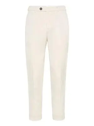 Brunello Cucinelli Gabardine Garment Dyed Trousers - Off-white