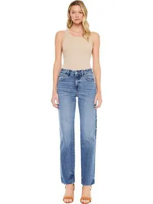 KANCAN Melody High Rise True Straight Jeans - Medium Wash