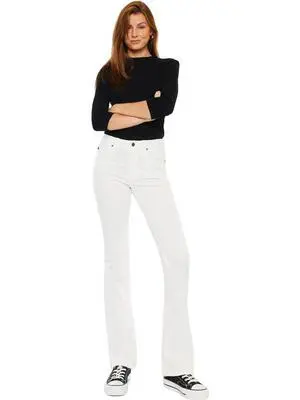 KANCAN High Rise Bootcut Jeans - White