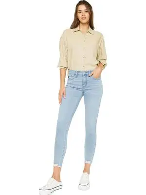 KANCAN Willowbrook Essentials Mid Rise Ankle Skinny Jeans Light Wash