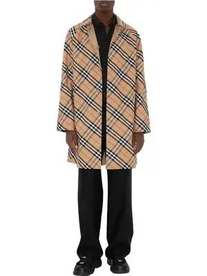 Burberry Long Reversible Gabardine Car Coat - Flax