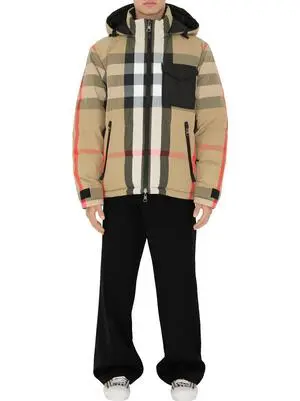 Burberry Reversible Check Nylon Puffer Jacket - Archive Beige