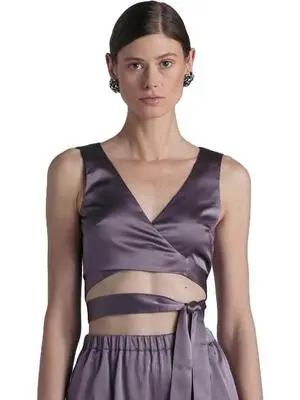 ALAS Silk V-neck Top - Noble Purple