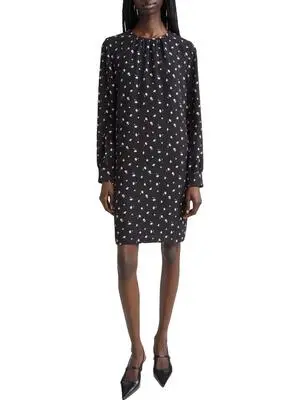 MAX MARA Curve Ginkgo Print Long Sleeve Dress