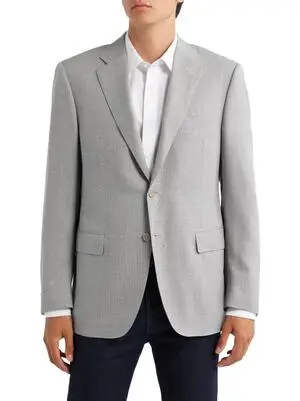 Canali Siena Regular Fit Impeccable Super 130s Wool Suit Jacket - Light Grey