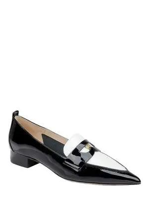 L'Agence Maelys Pointed Toe Loafer - Black/white