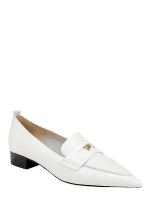 L'Agence Maelys Pointed Toe Loafer - Pearl Leather