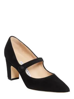 Manolo Blahnik Campariba Pointed-toe Mary Jane Pumps - Black