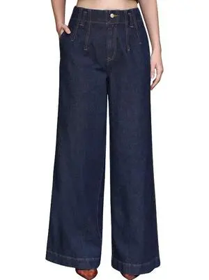 Avec Les Filles Hollywood Wide Leg Jeans - Rinse Wash