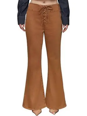 Avec Les Filles High-waisted Flare Leg Jeans - Santa Fe Umber Wash