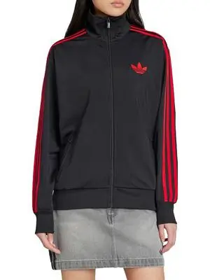 Adidas Firebird Recycled Polyester Track Jacket - Black/better Scarlet