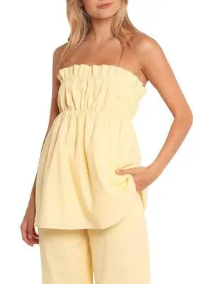 PETAL & PUP Ember Strapless Tunic Top - Butter Yellow