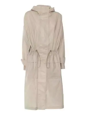FAY Hooded Drawstring Parka - Neutrals