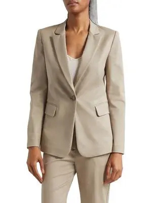 Emporio Armani Cotton Couture One-button Blazer - Sand