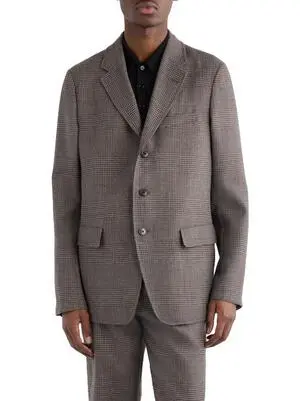 Dries Van Noten Bilbo Glen Plaid Wool Sport Coat - Brown