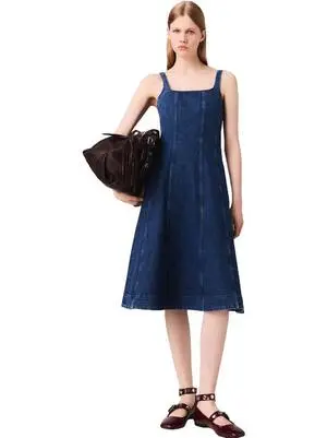 Maje Midi Denim Dress - Denim Blue