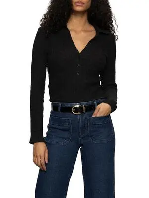 Sanctuary Texture Top - Black