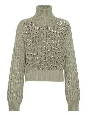 Brunello Cucinelli Cashmere Feather Yarn Sweater - Green