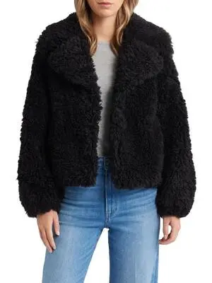 Sam Edelman Short Faux Fur Jacket - Black