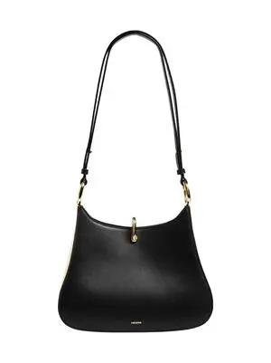 Rabanne The Medium Ring Leather Shoulder Bag - Black/gold